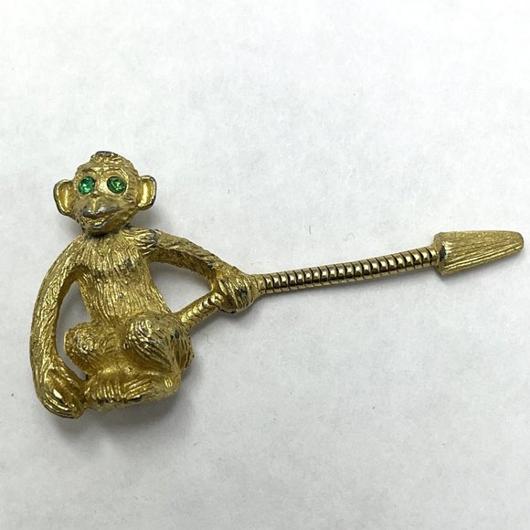 Vintage | Jewelry | Vintage Rhinestone Monkey Brooch Pin | Poshmark